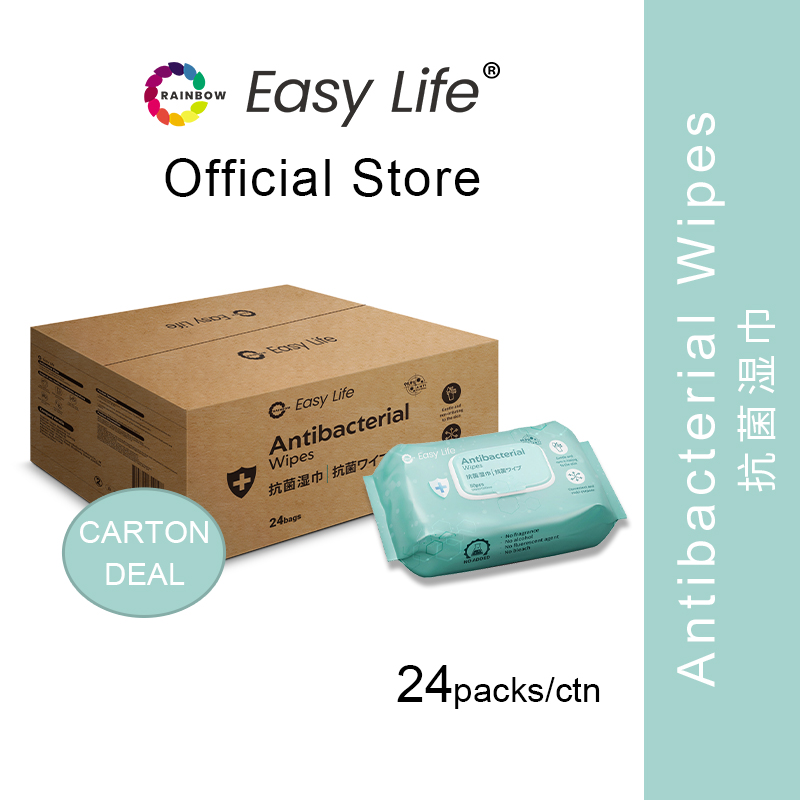Rainbow Antibacterial Wipes 50s x 24 [Carton Deal] - SuperMed